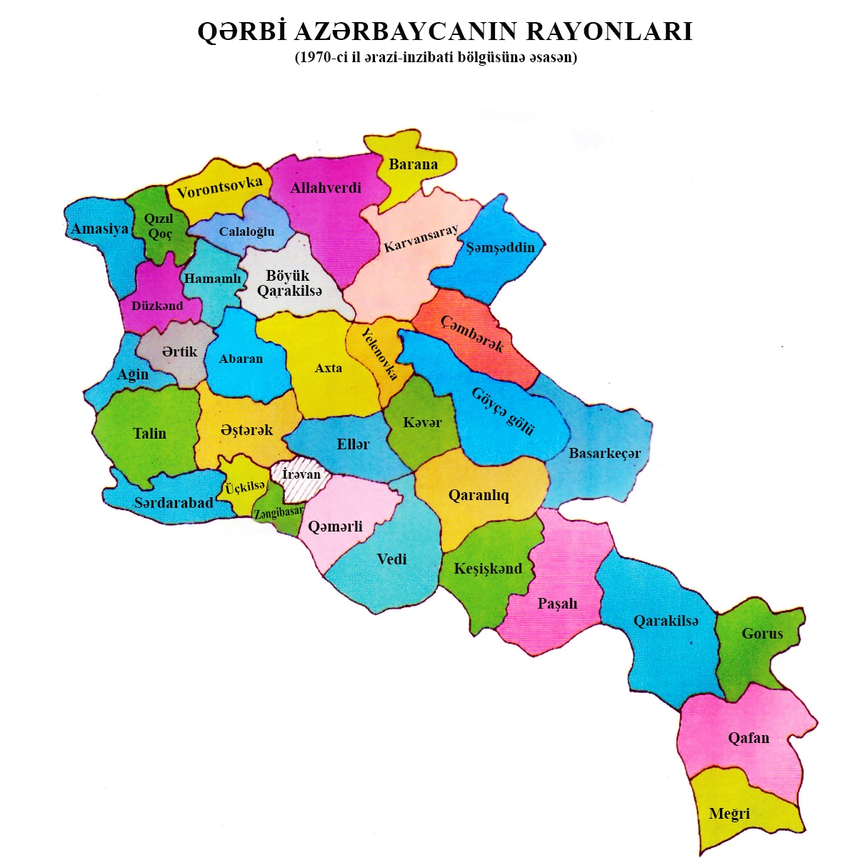 Qərbi Azərbaycan rayonlarının XƏRİTƏSİ | Modern.az